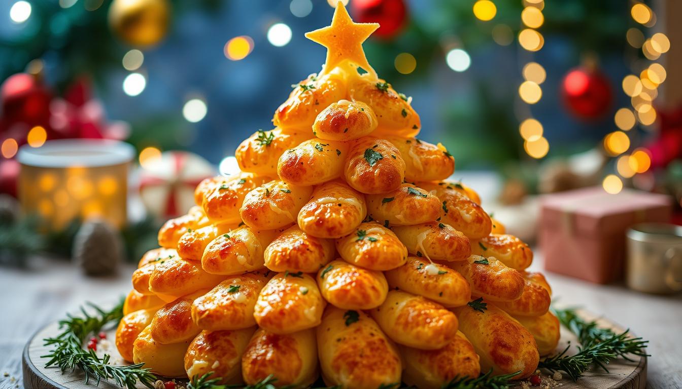 Cheesy Garlic Pull Apart Bread Christmas Tree Recipe