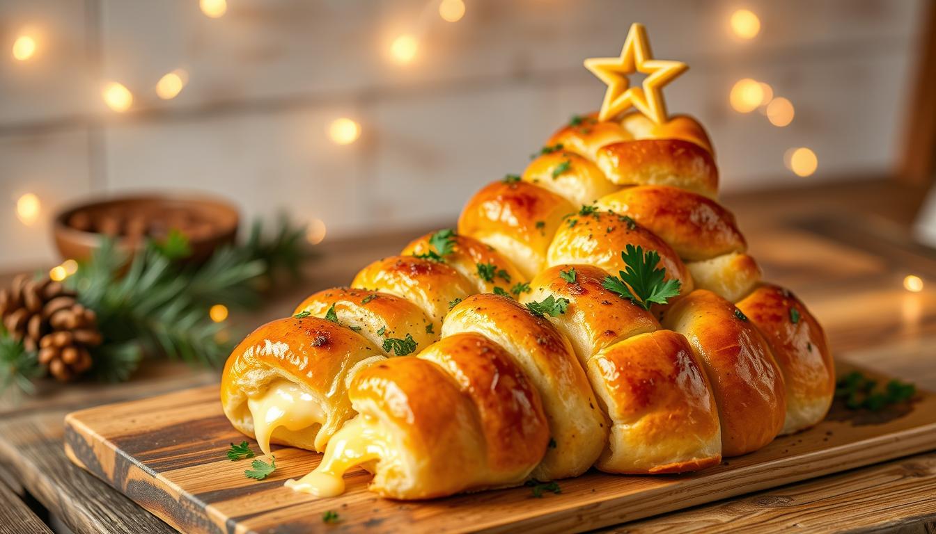 Cheesy Garlic Pull Apart Bread Christmas Tree Recipe