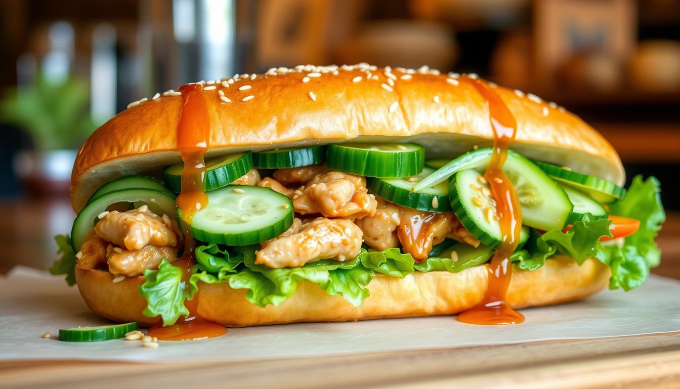 What comes on the sweet onion teriyaki sub?